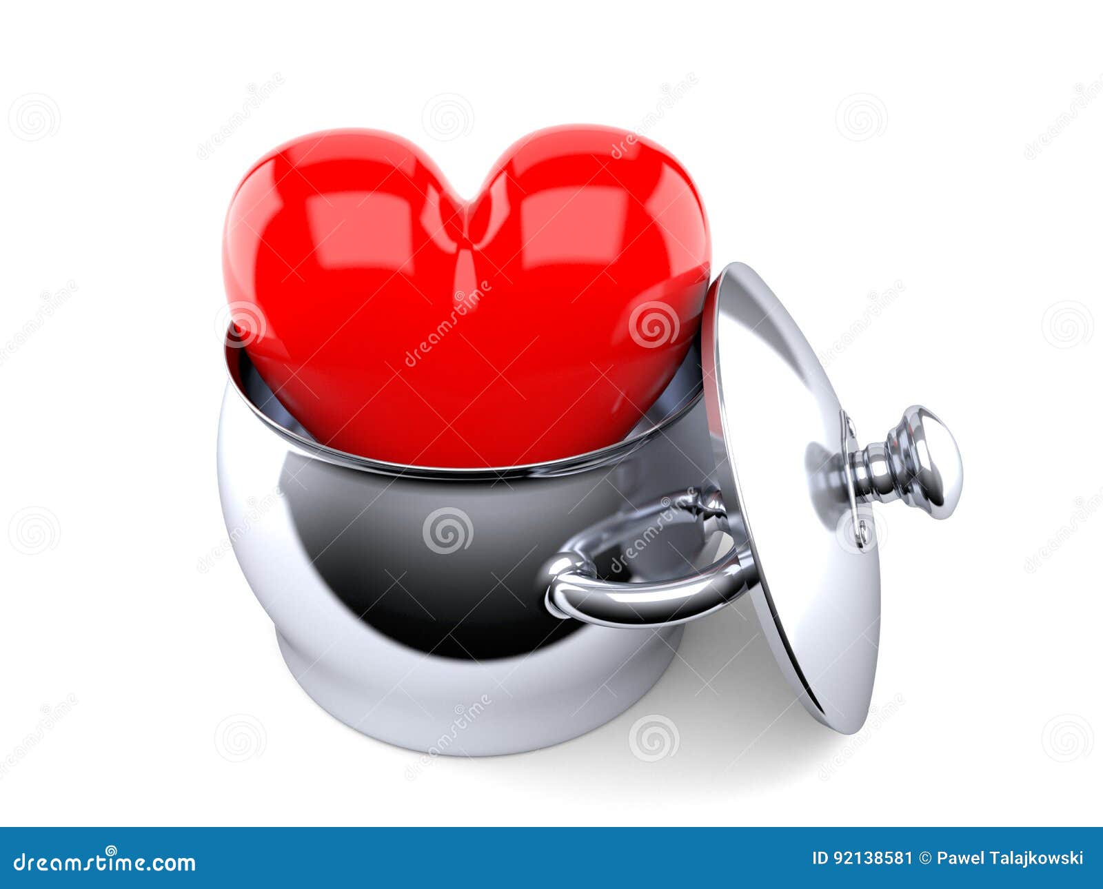 Open Kitchen Pot with Heart Stock Illustration - Illustration of health ...