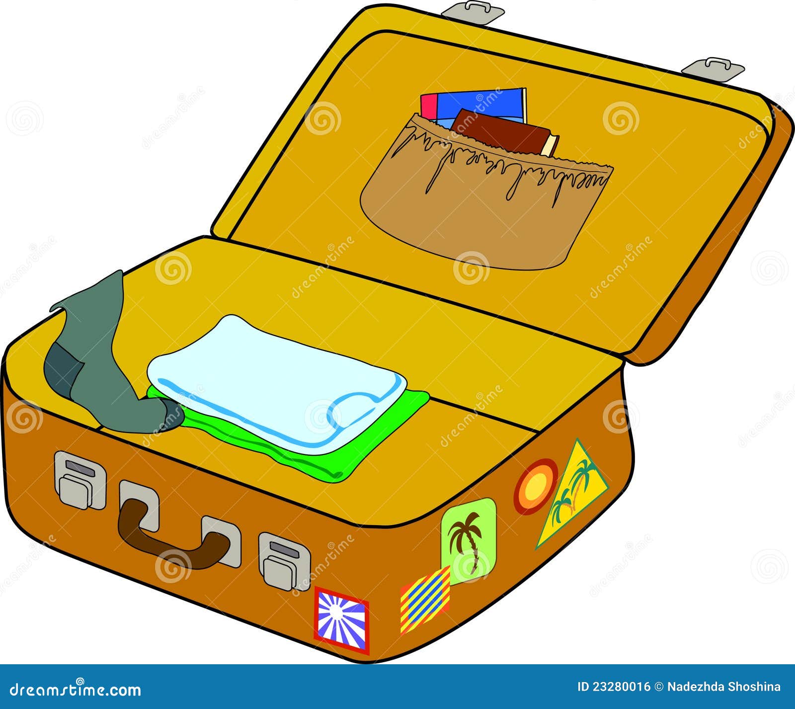 Open koffer vector illustratie. Illustration of niemand - 23280016