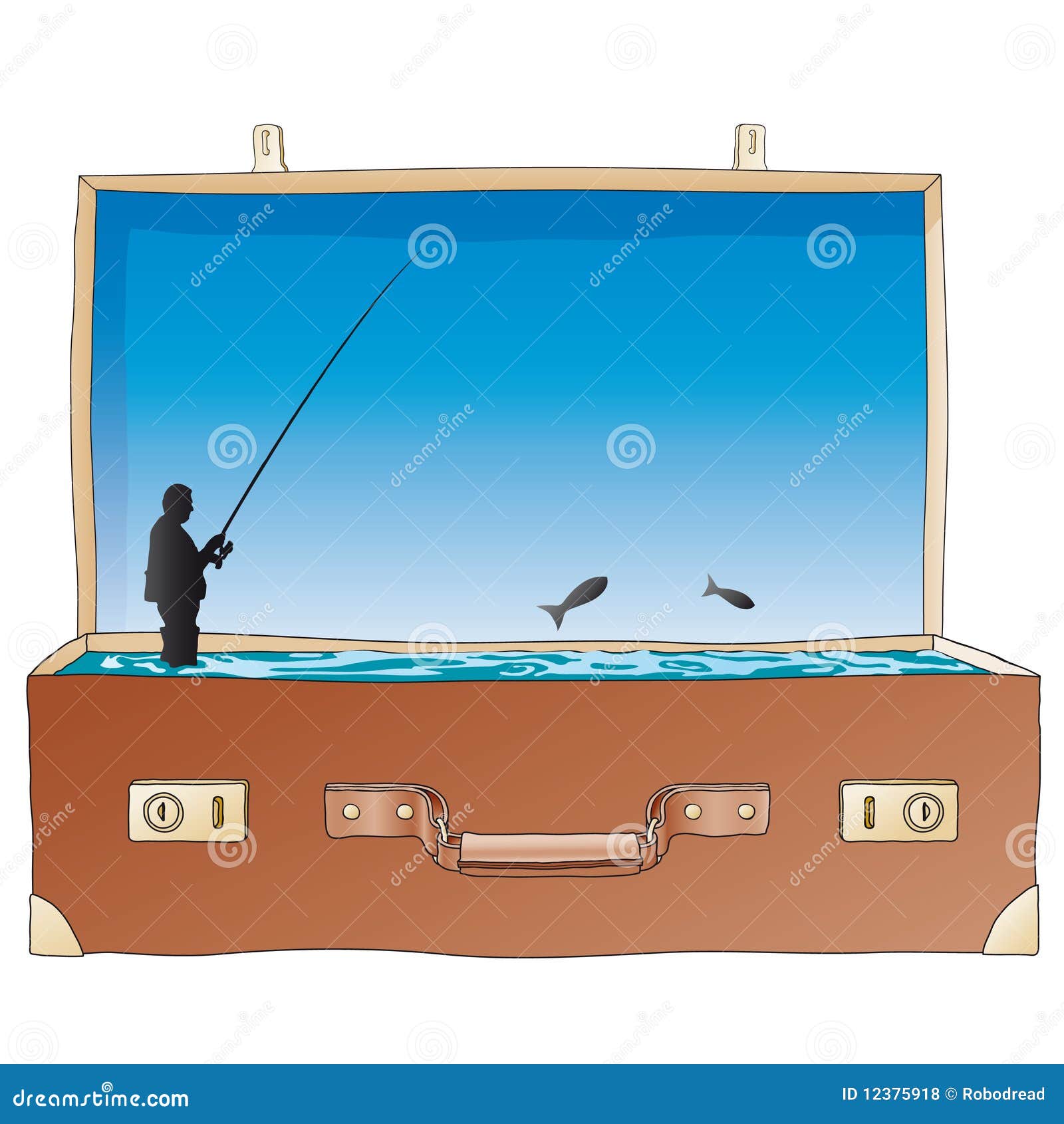 Open koffer (vector) vector illustratie. Illustration of expeditie ...