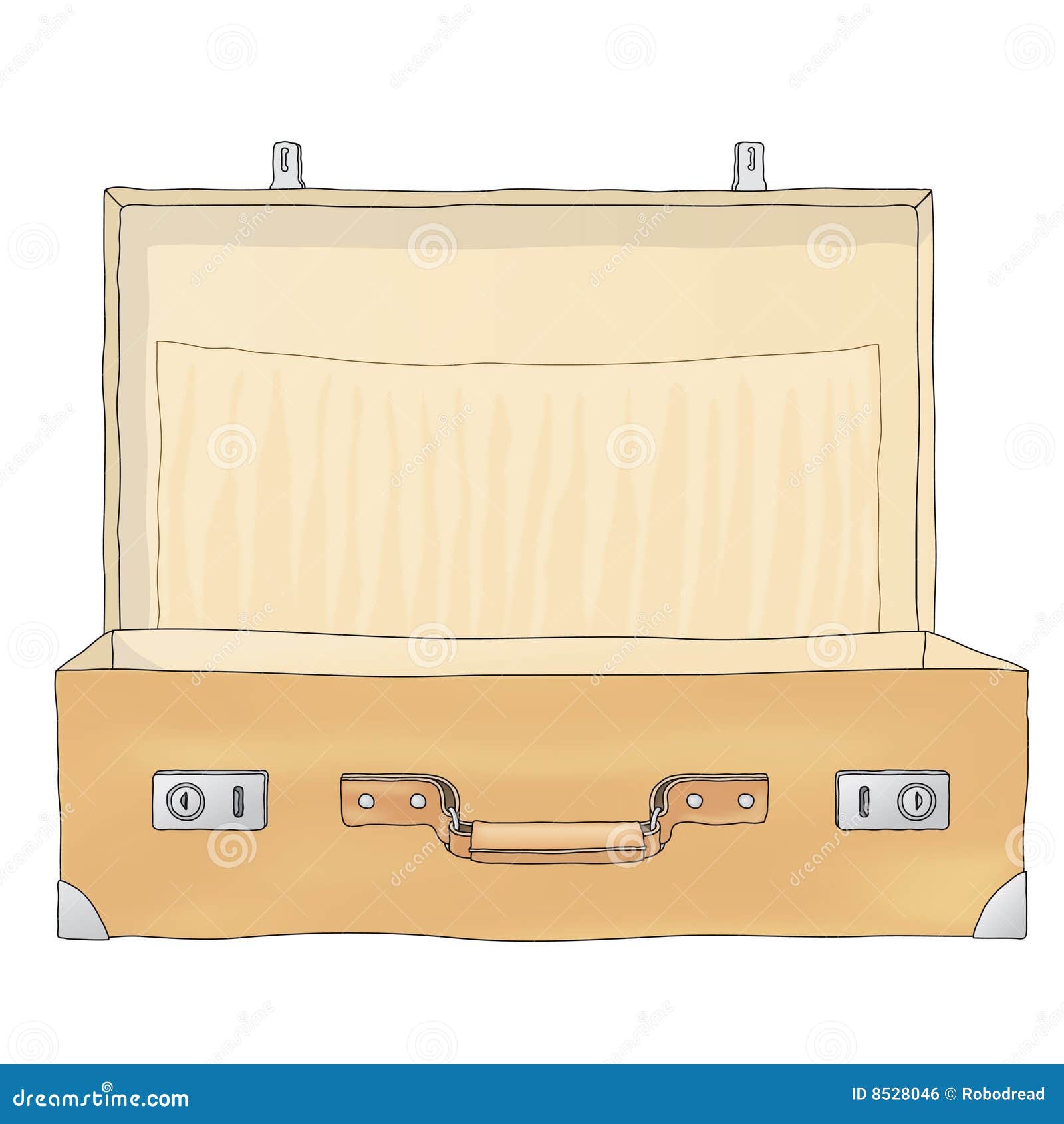 Open koffer (vector) vector illustratie. Illustration of plotseling ...