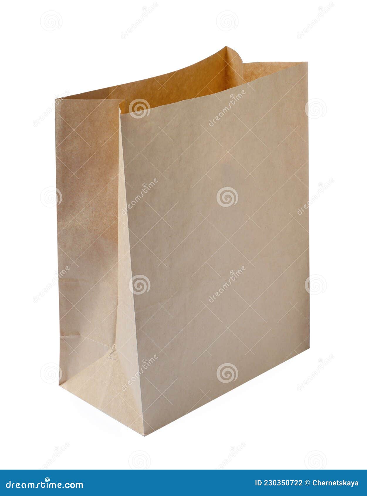 Open Kraft Paper Bag Isolated on White Stock Photo - Image of sale ...