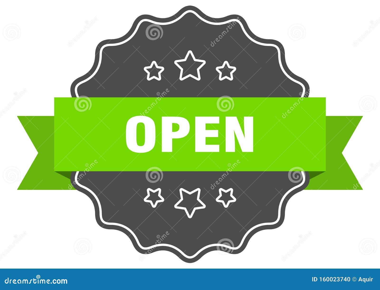 Open label stock vector. Illustration of emblem, gray - 160023740