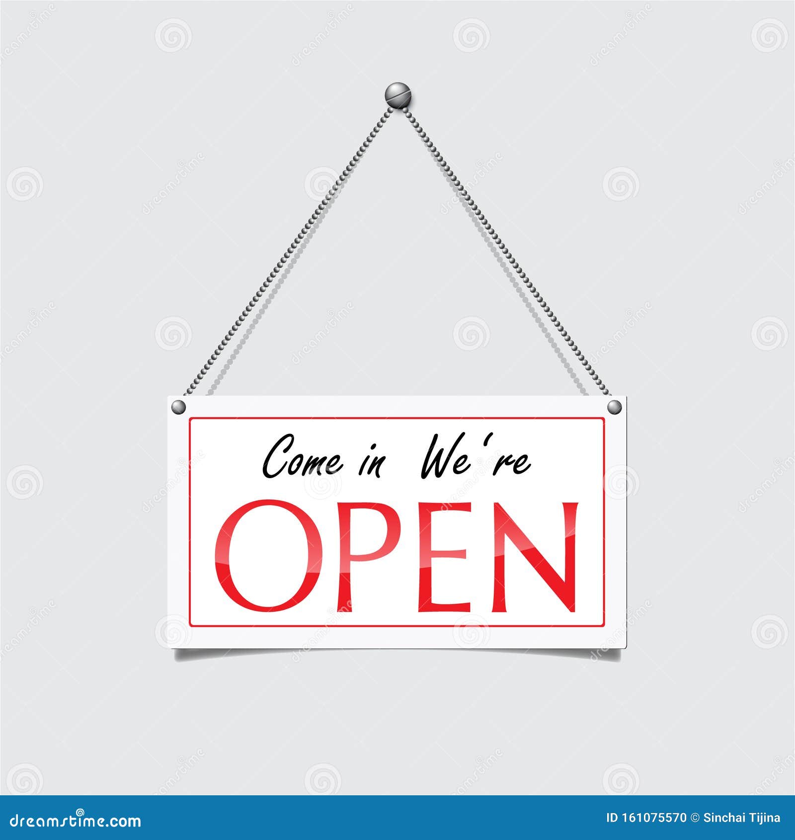 Open Label Sign Hanging Style Stock Illustration - Illustration of door ...