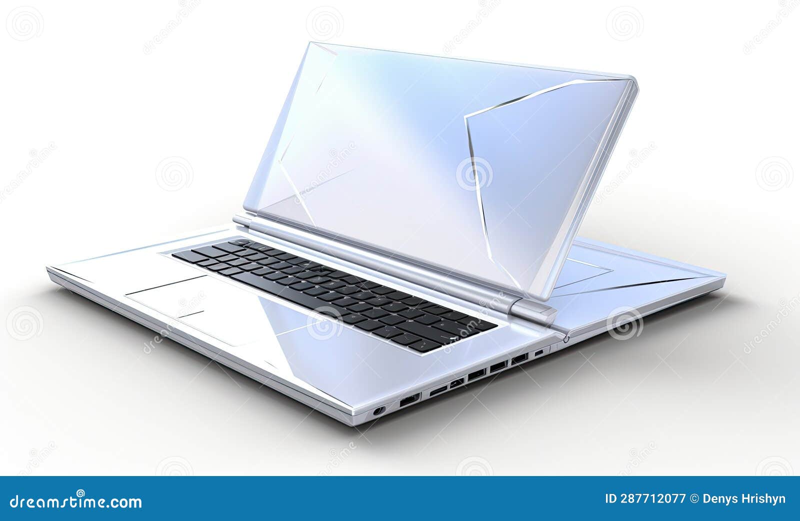 Photo of an Open Laptop Computer on a Table Stock Illustration ...