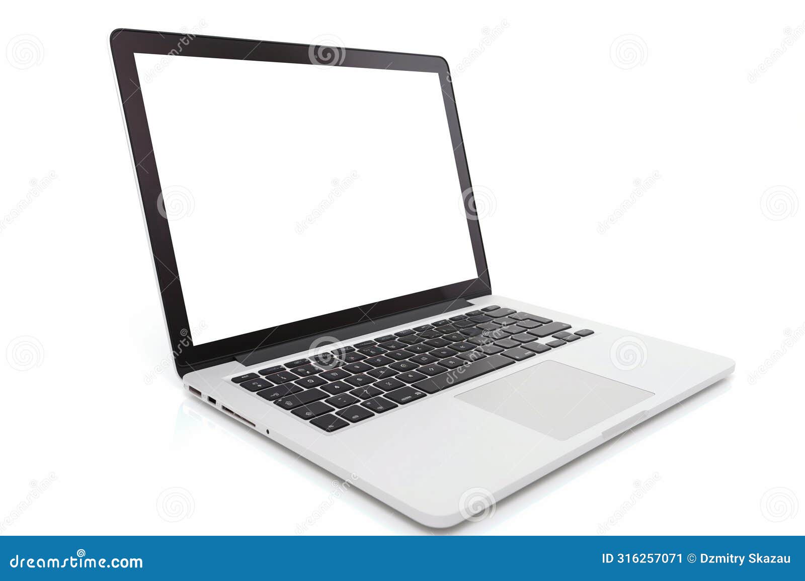 Open Laptop Computer with White Screen Stock Image - Image of laptop ...