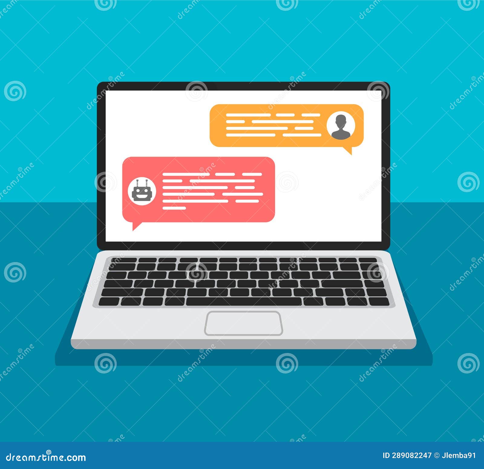 Open Laptop with Dialog Boxes. Stock Vector - Illustration of ...
