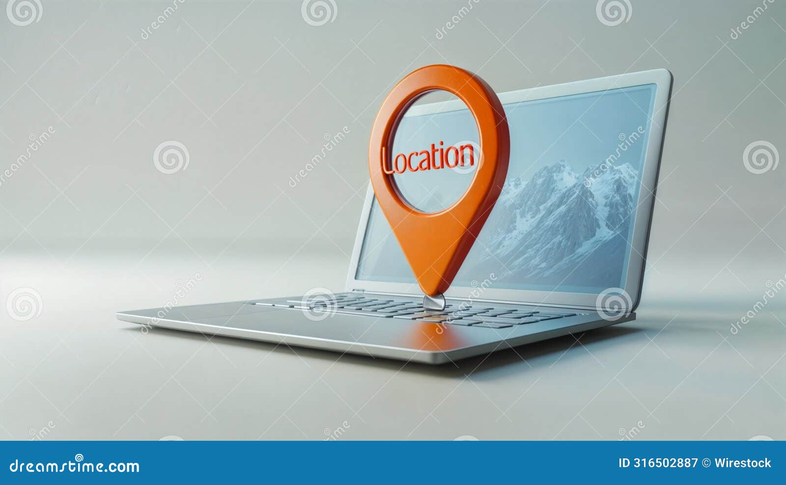 Open Laptop Displaying a Map Pointer Labeled "location , AI-generated ...