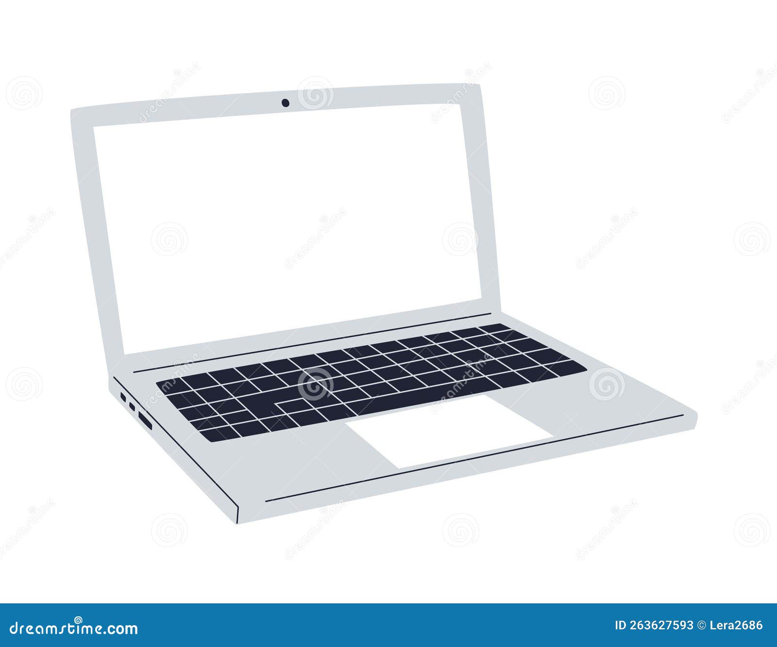 An Open Laptop with Empty Screen with Copy Space for Text. Personal ...