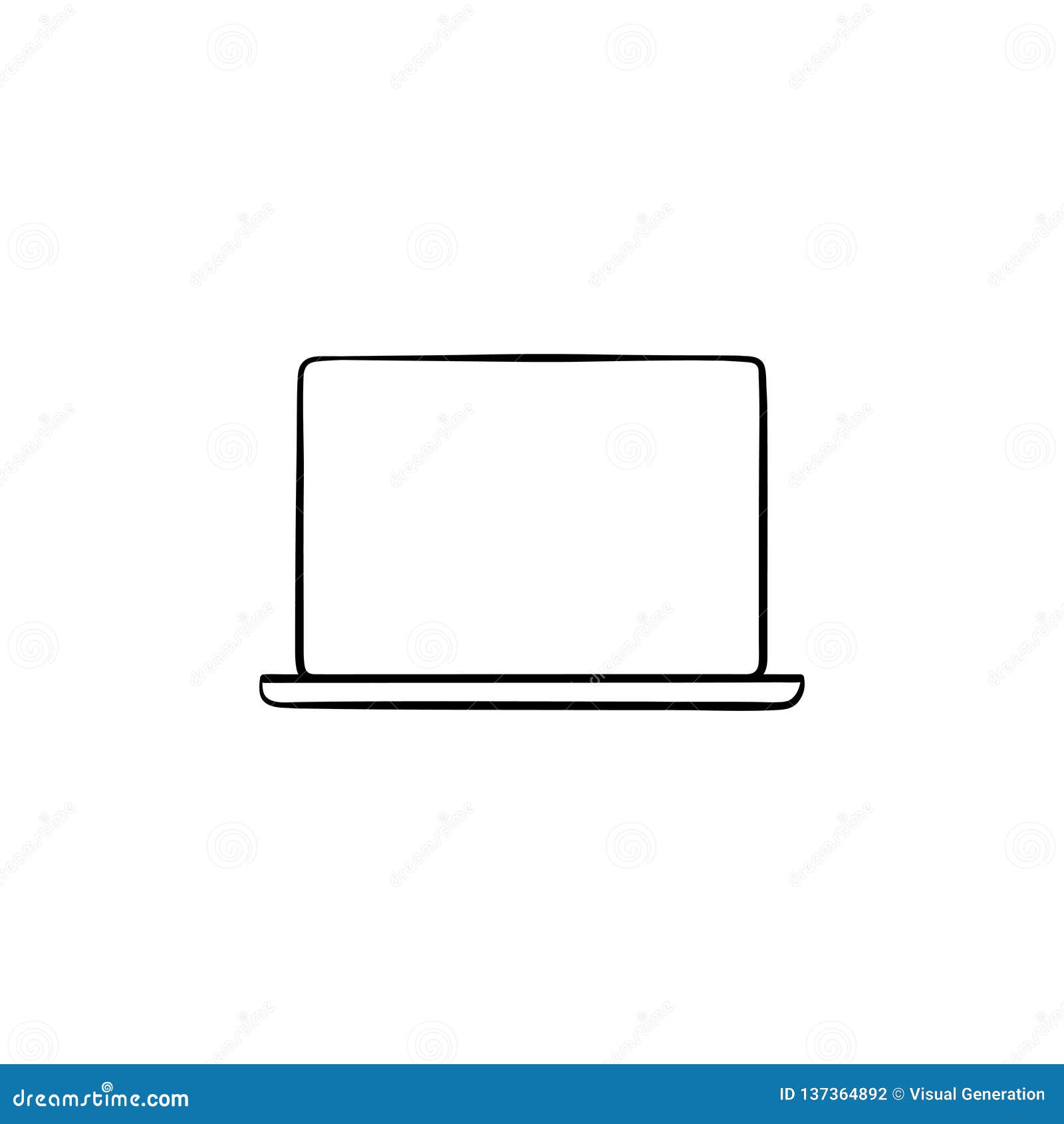 Open Laptop Hand Drawn Outline Doodle Icon. Stock Vector - Illustration ...