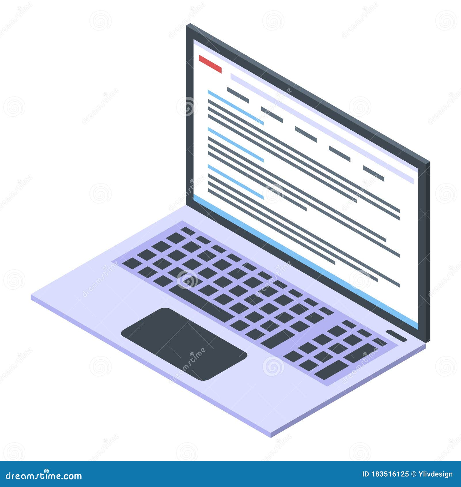 Open Laptop Icon, Isometric Style Stock Vector - Illustration of ...