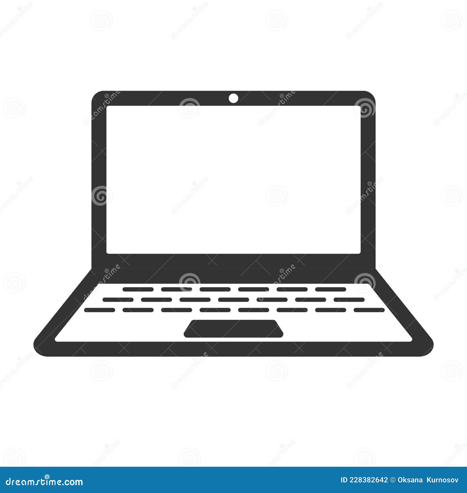 Open Laptop Icon in Trendy Design Style. Open Laptop Icon Isolated on ...