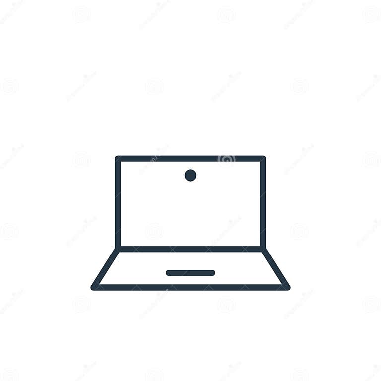 Open Laptop Icon Vector from Smart Devices Concept. Thin Line ...
