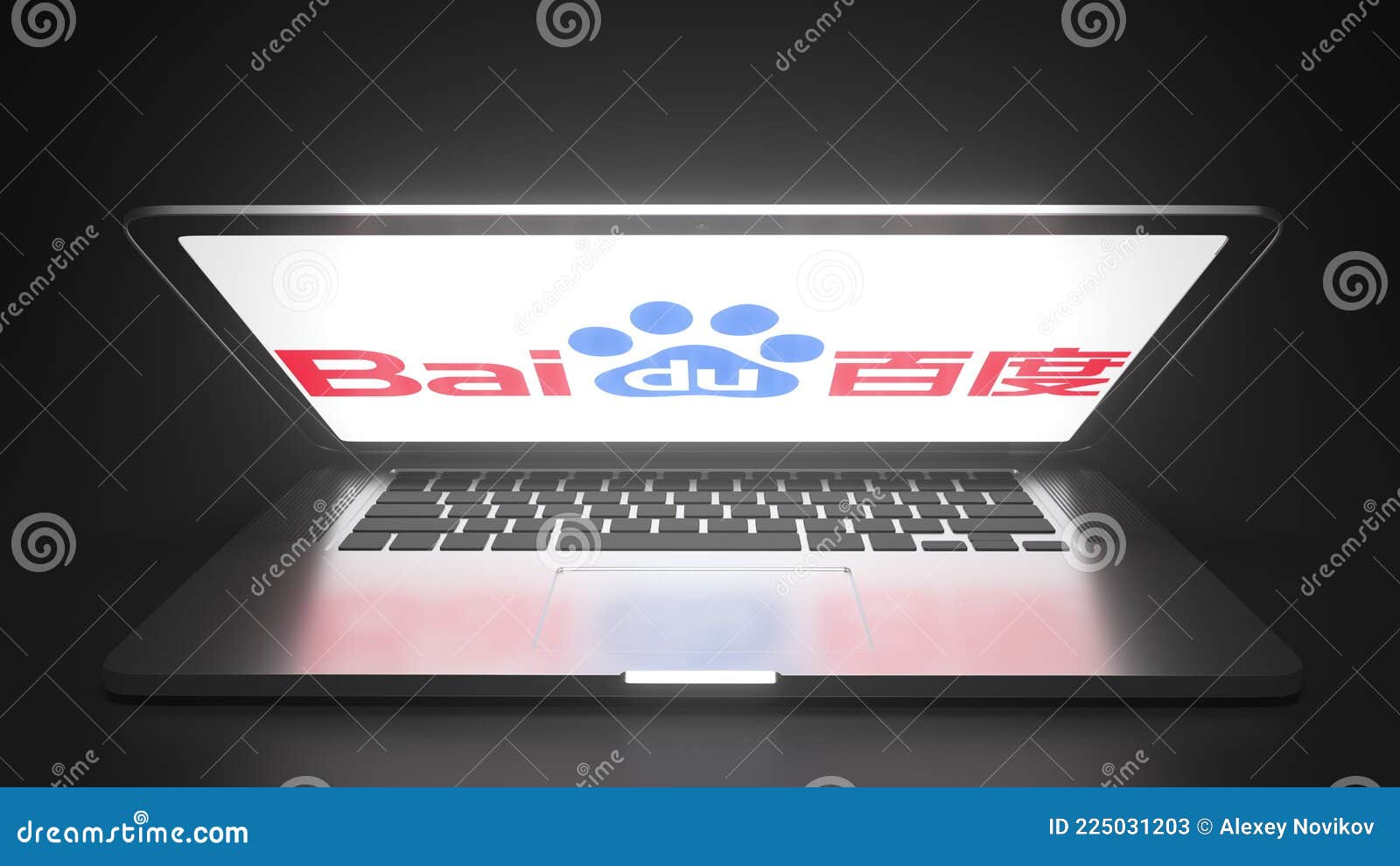 Open Laptop with Logo of BAIDU on the Screen. Editorial Conceptual 3d ...