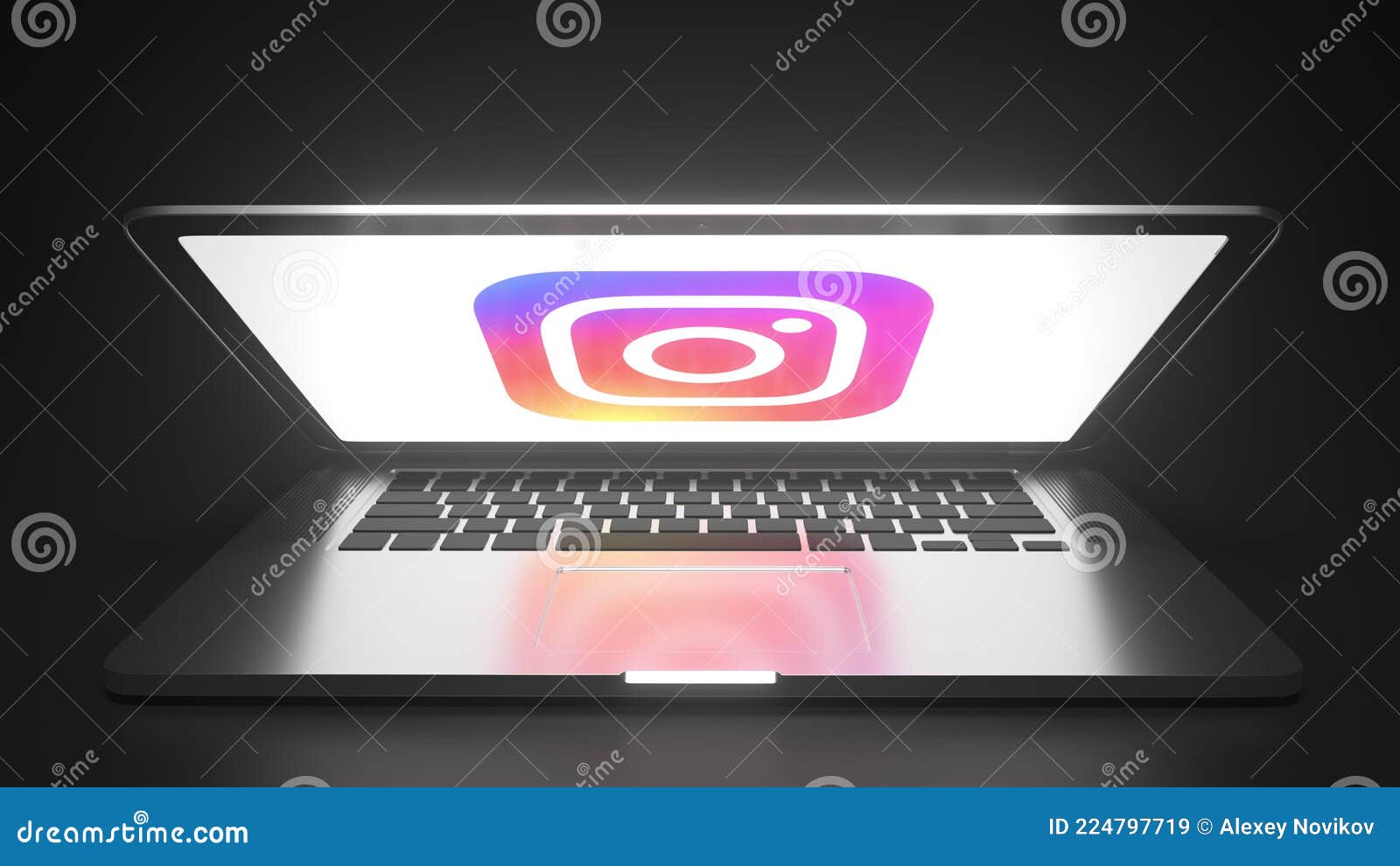 Open Laptop with Logo of INSTAGRAM on the Screen. Editorial Conceptual ...