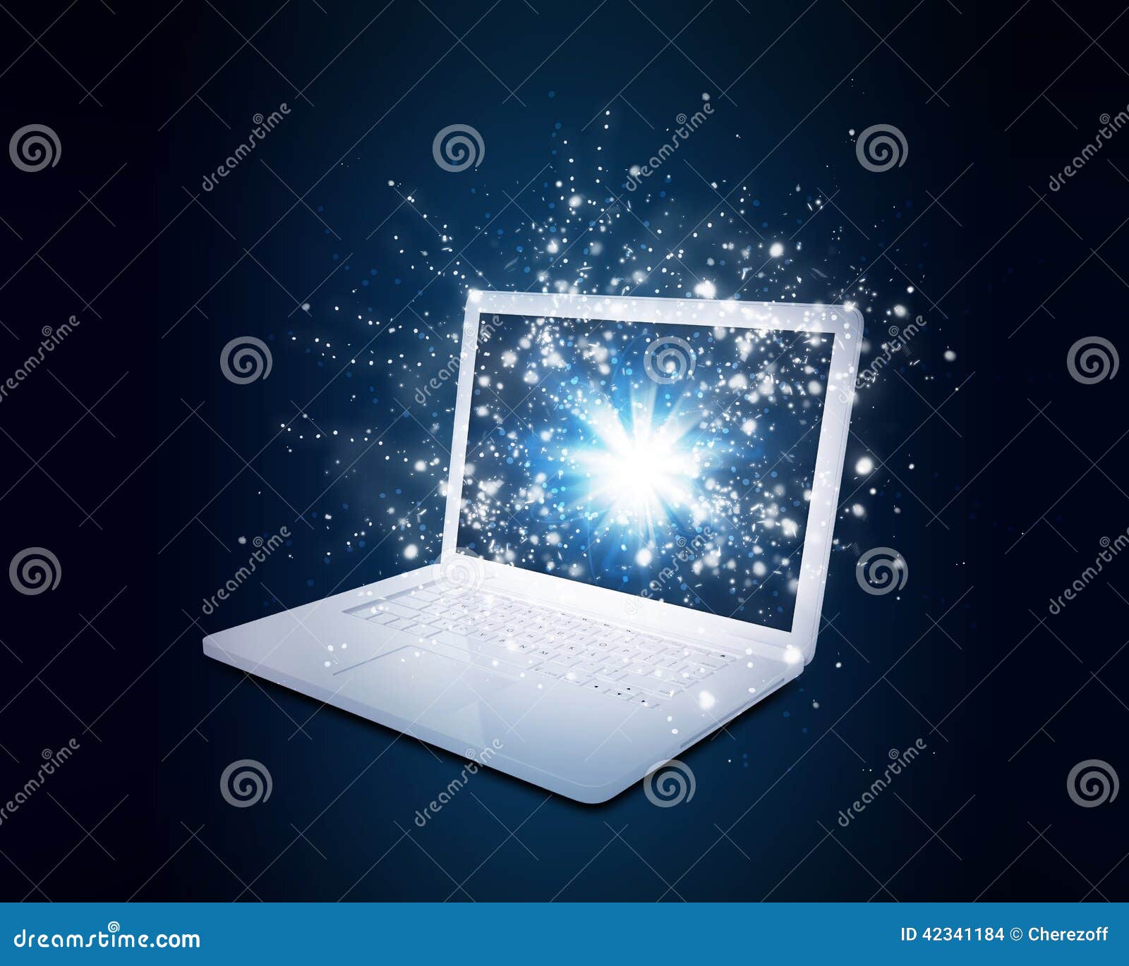 Magic Laptop Spreading The Knowledge (set) Royalty-Free Illustration ...