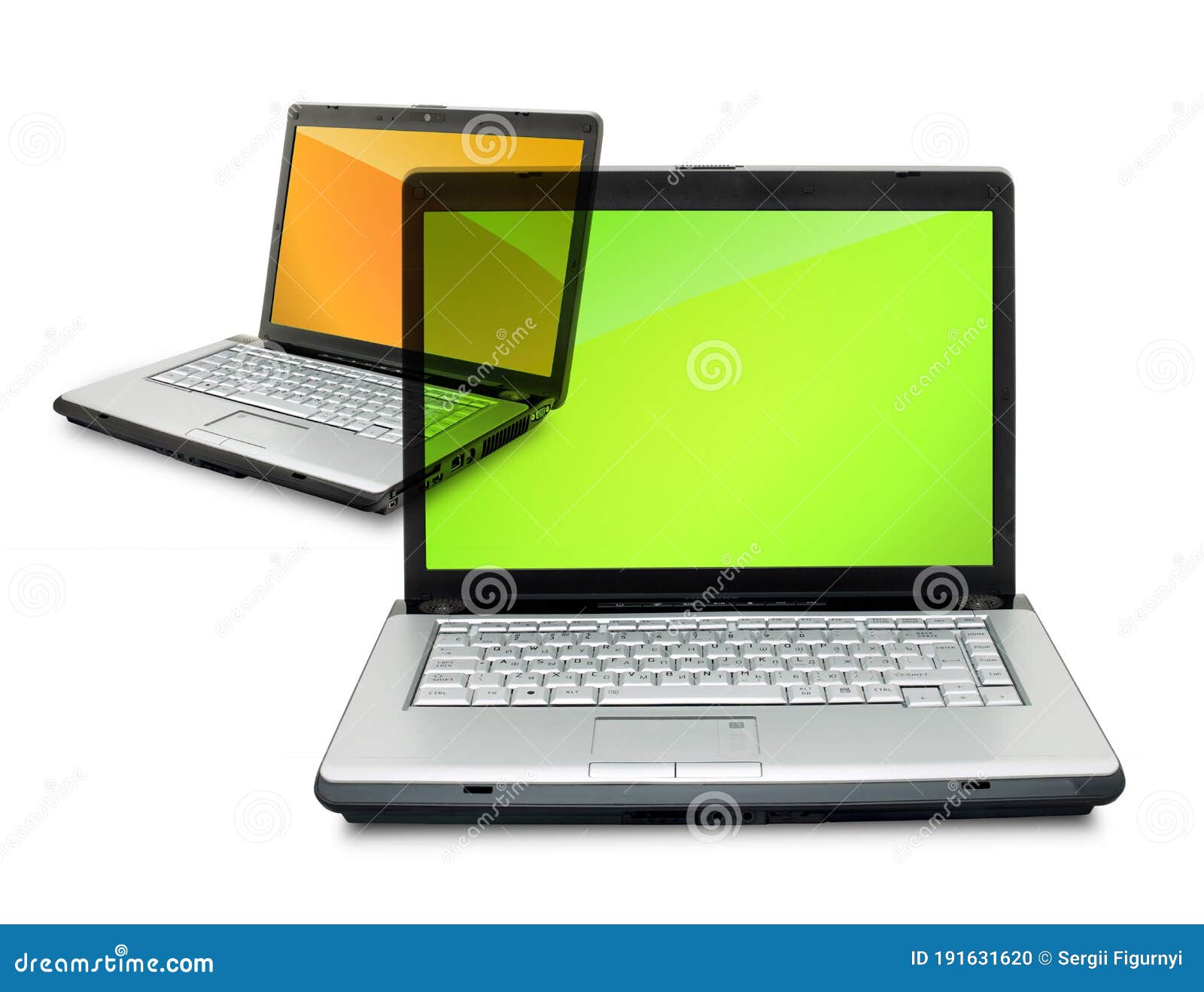 New, Open Laptops, On A Glass Desktop; Modern White Chairs In ...