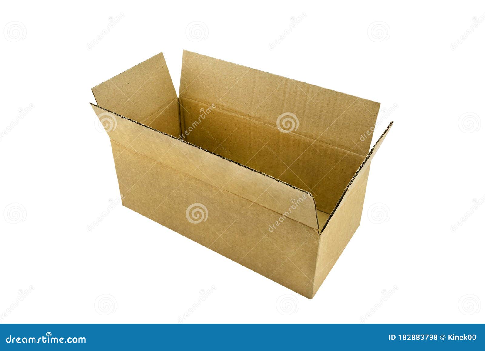 An Open, Large, Rectangular Cardboard Box Made Of Corrugated Cardboard ...