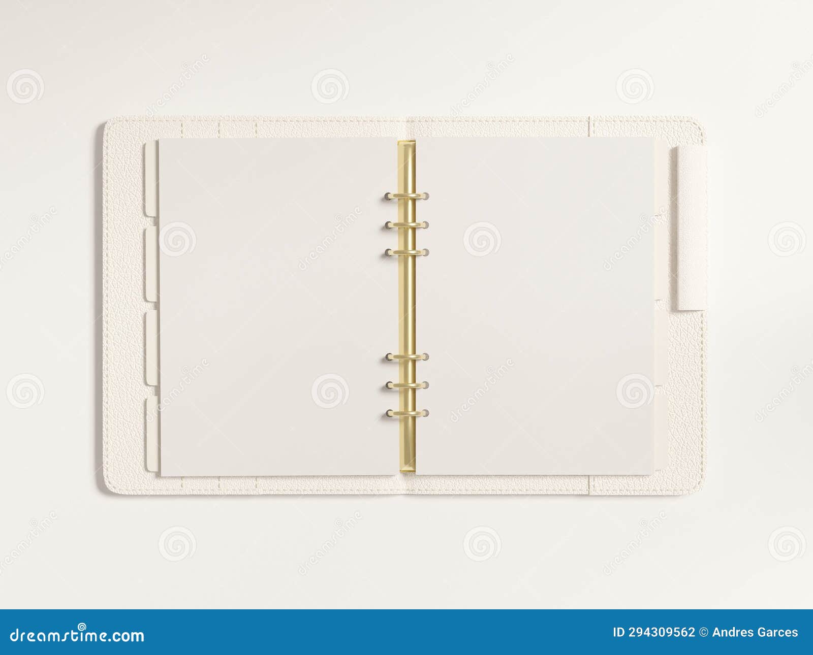 Open A5 Leather Blank Notebook Spread Stock Illustration - Illustration ...