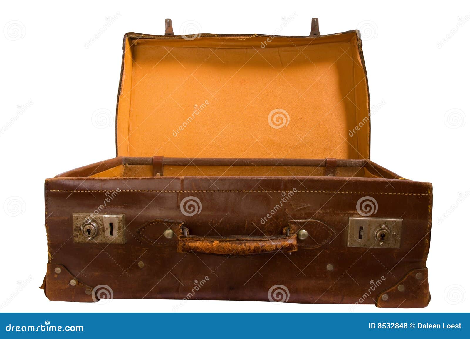 Open leather suitcase stock photo. Image of fashioned - 8532848