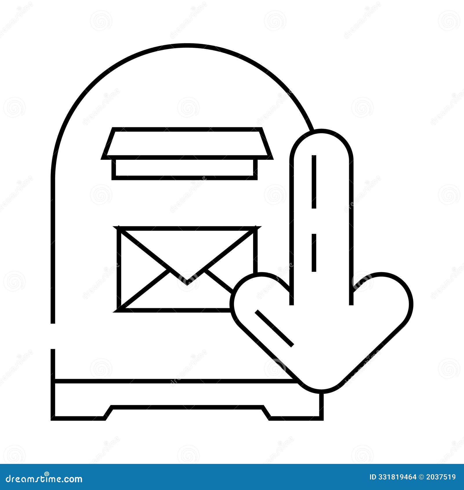 Open Letter Box Loading Mailbox Line Icon Vector Illustration Stock ...