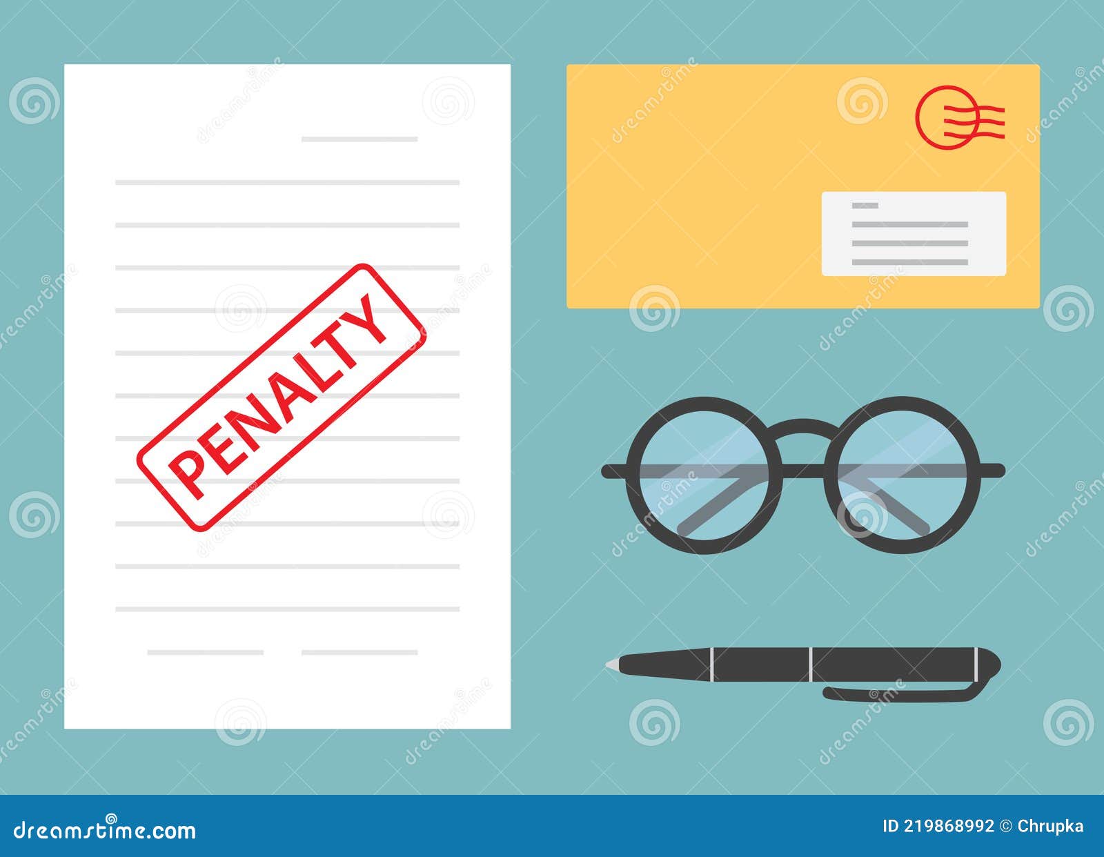 Open Letter Notification about Penalty Stock Vector - Illustration of ...