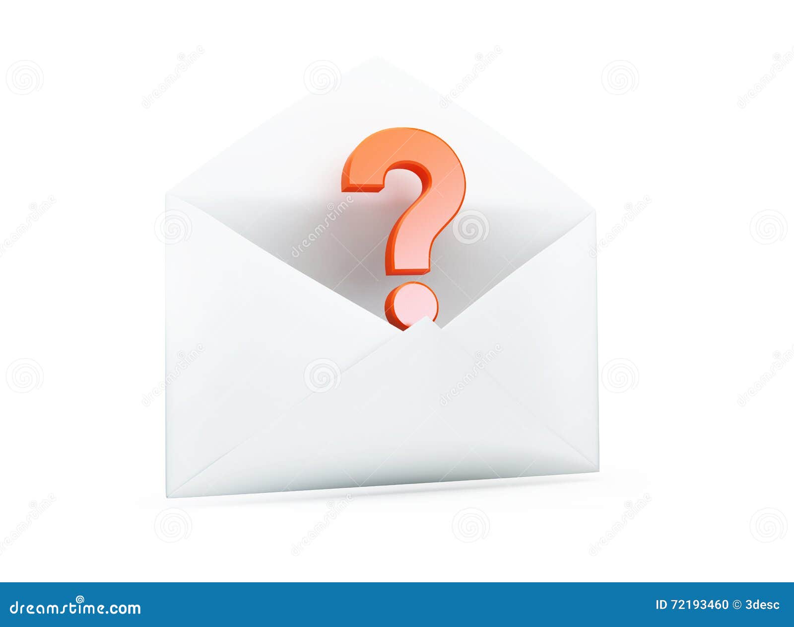 Open Letter with a Question Mark 3D Illustrationon Stock Illustration ...