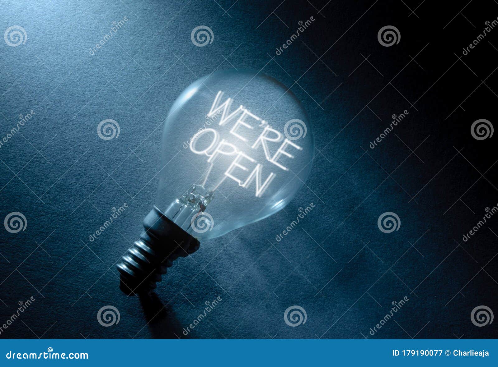 We are Open Light Bulb Sign Stock Image - Image of space, open: 179190077