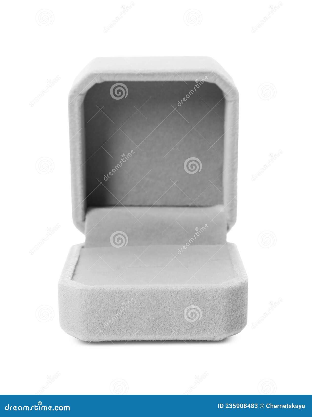 Open Light Grey Ring Box Isolated on White Stock Image - Image of ...