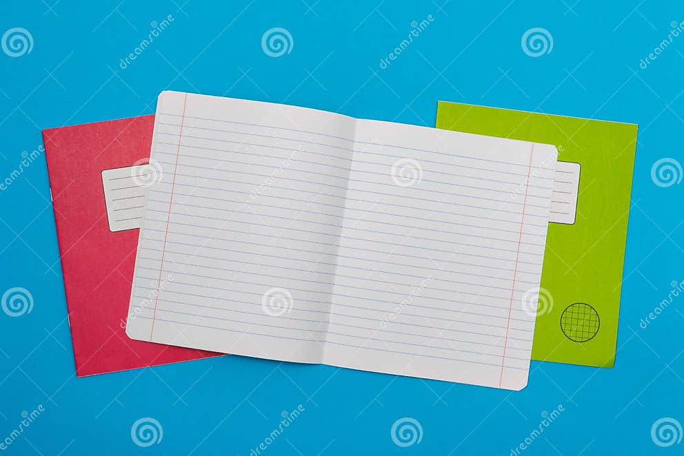 Open lined exercise book stock photo. Image of business - 157646322