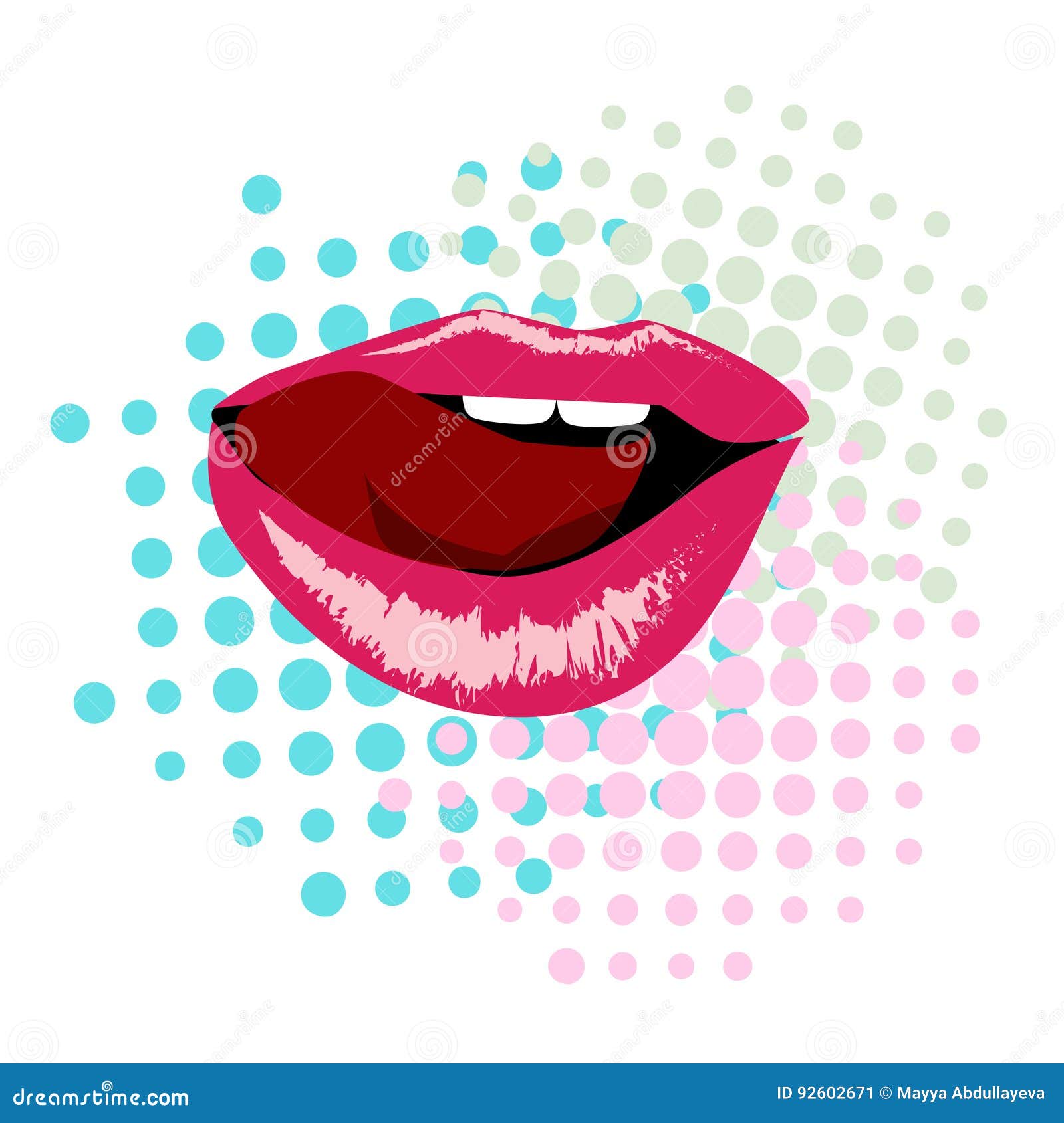 Open Red Lips With Teeth Vector Illustration | CartoonDealer.com #36574764