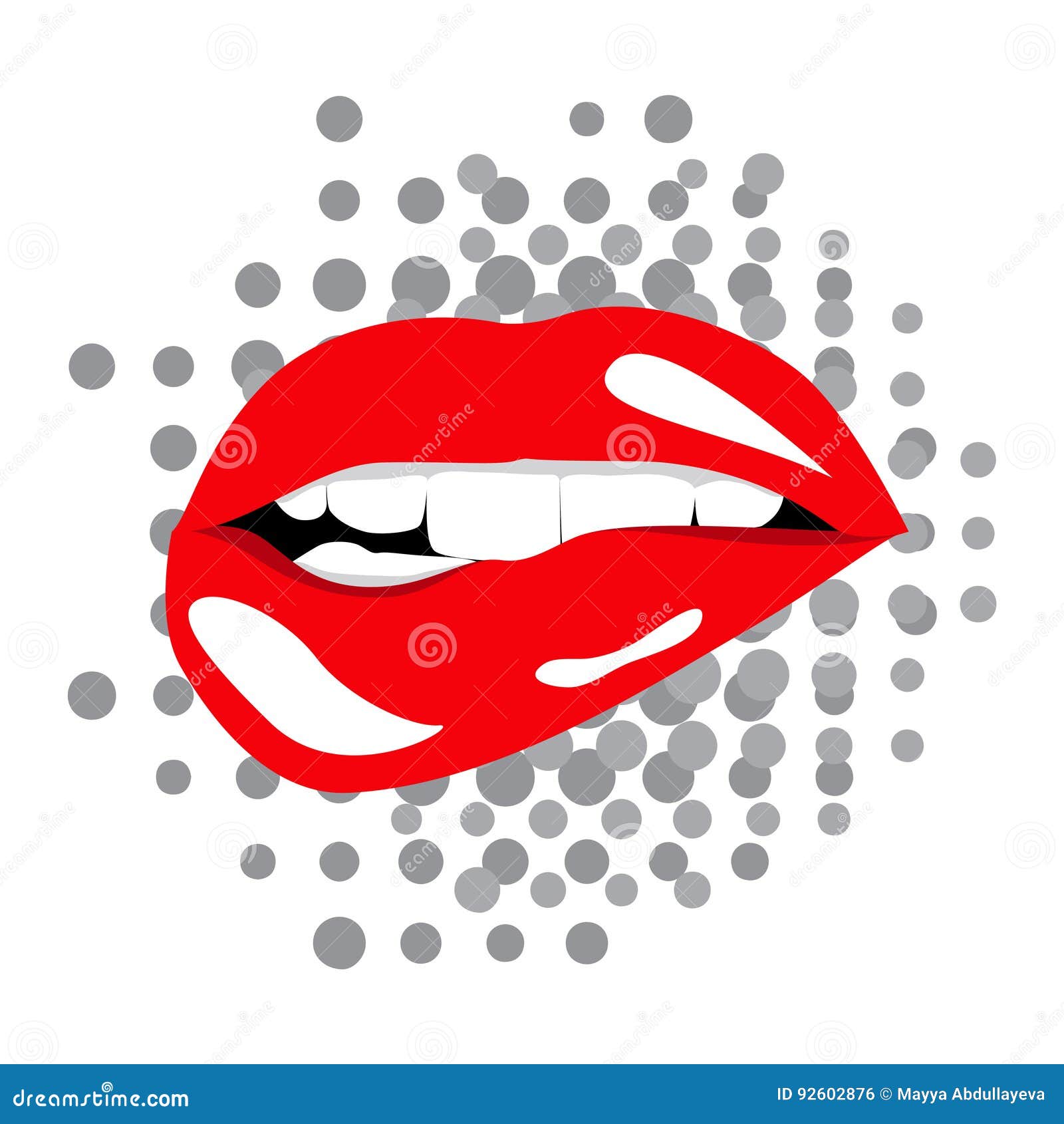 Open Lips on Dotted Background. Stock Vector - Illustration of ...