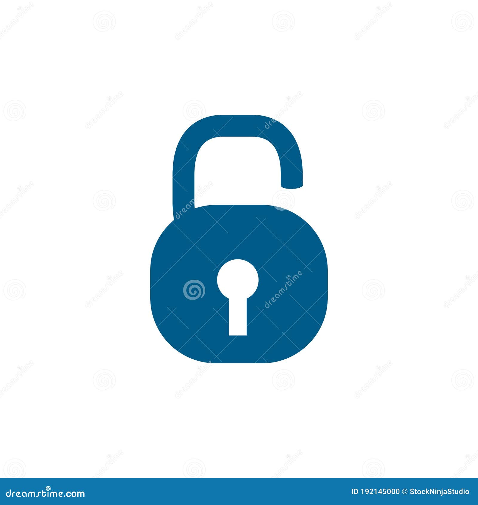Open Lock Blue Icon on White Background. Blue Flat Style Vector ...