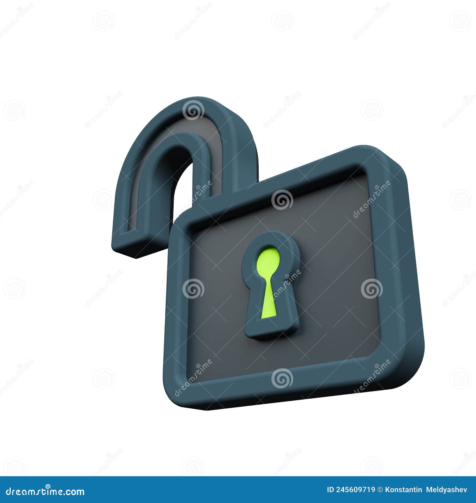 Open Lock Bottom Left View 3d Icons Render Illustration Stock ...