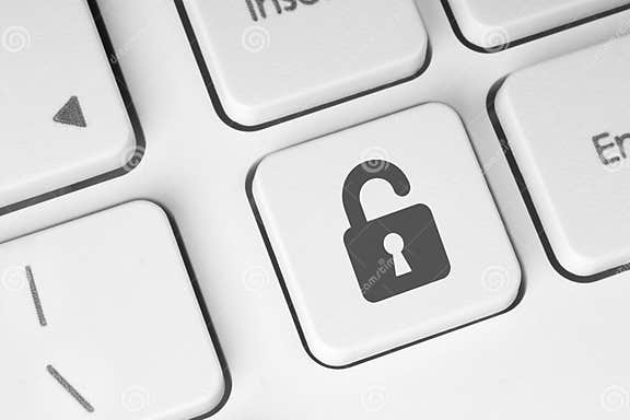 Open Lock Button on the Keyboard Stock Image - Image of closeup ...
