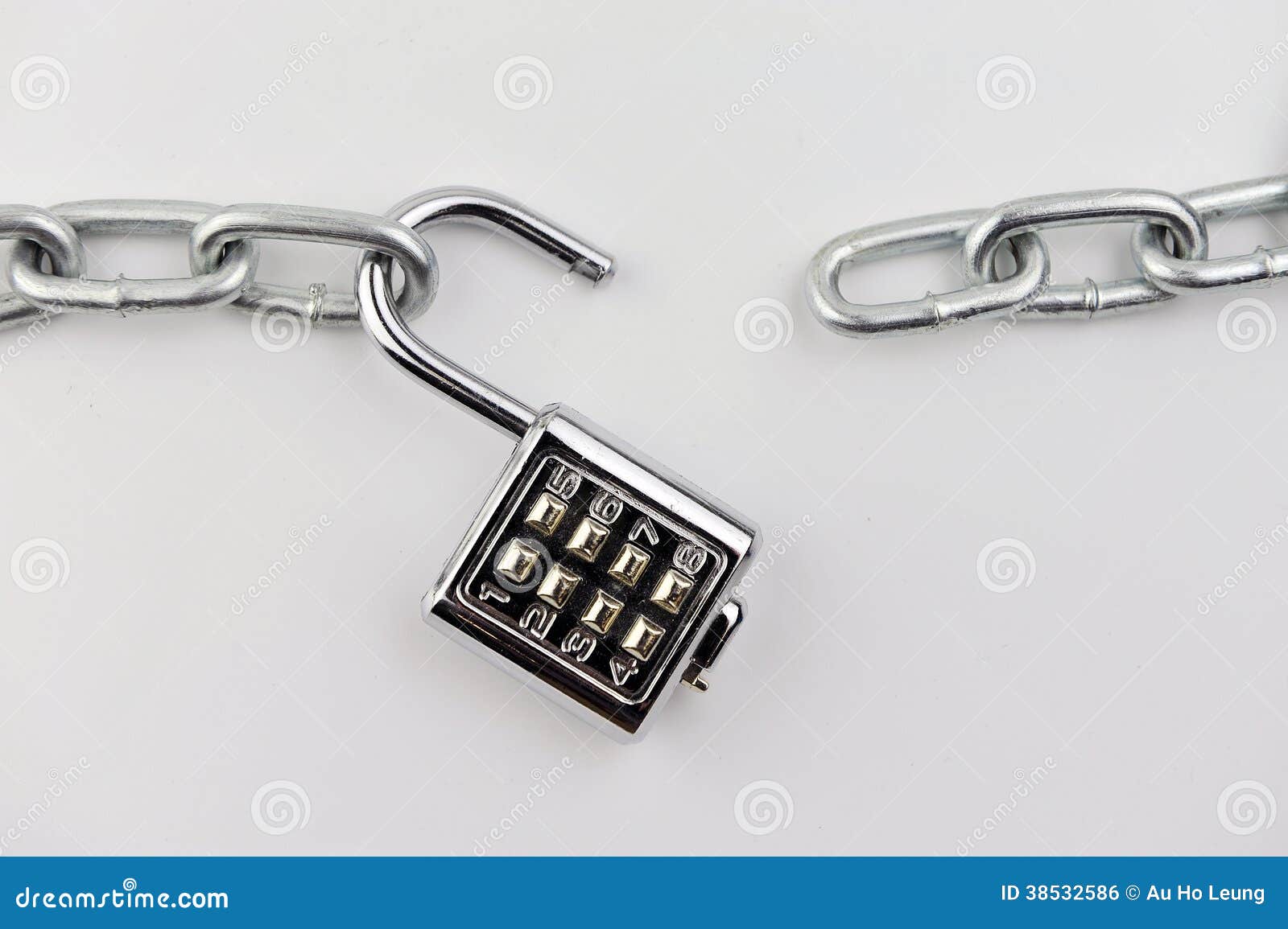 Open Lock and chain stock photo. Image of mechanical - 38532586
