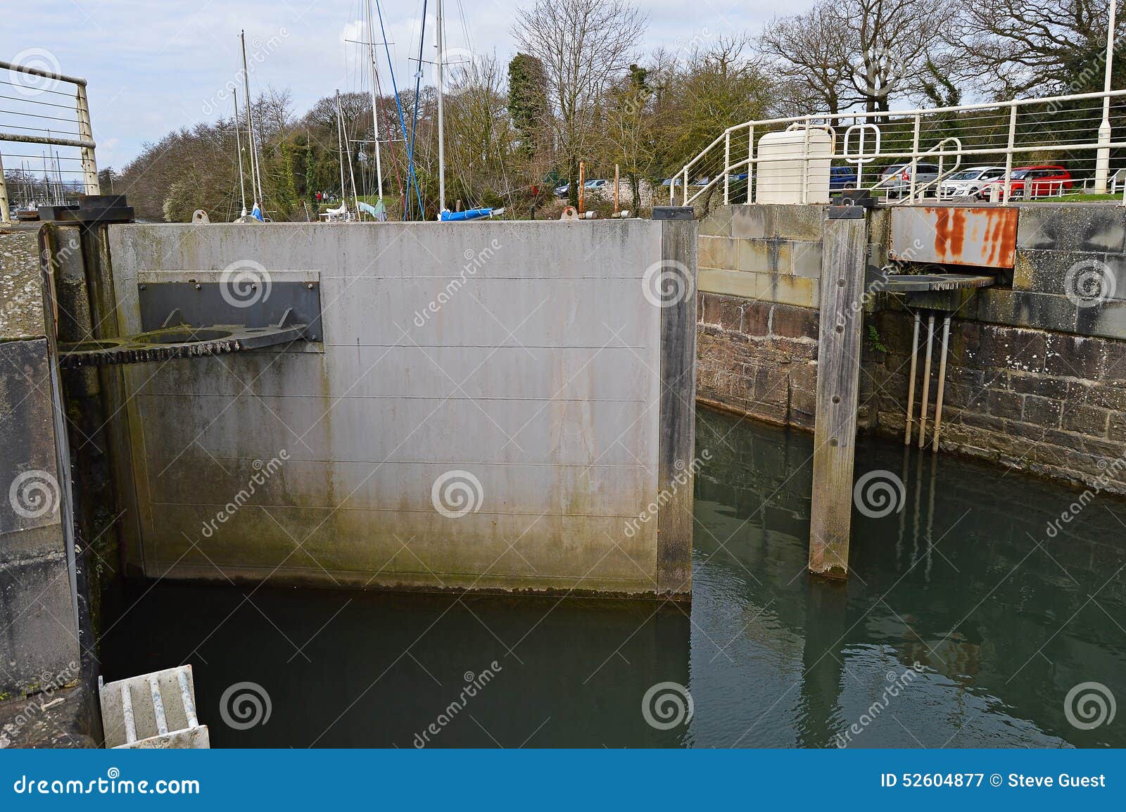 Open Lock Gates stock image. Image of barge, industry - 52604877