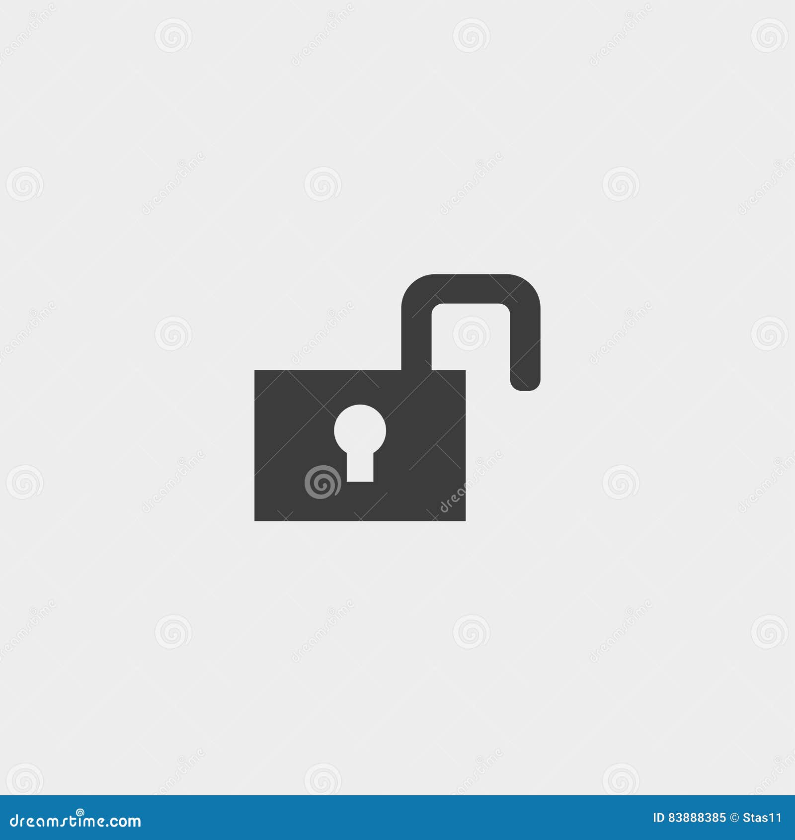 Open Lock Icon in Black Color. Vector Illustration Eps10 Stock ...