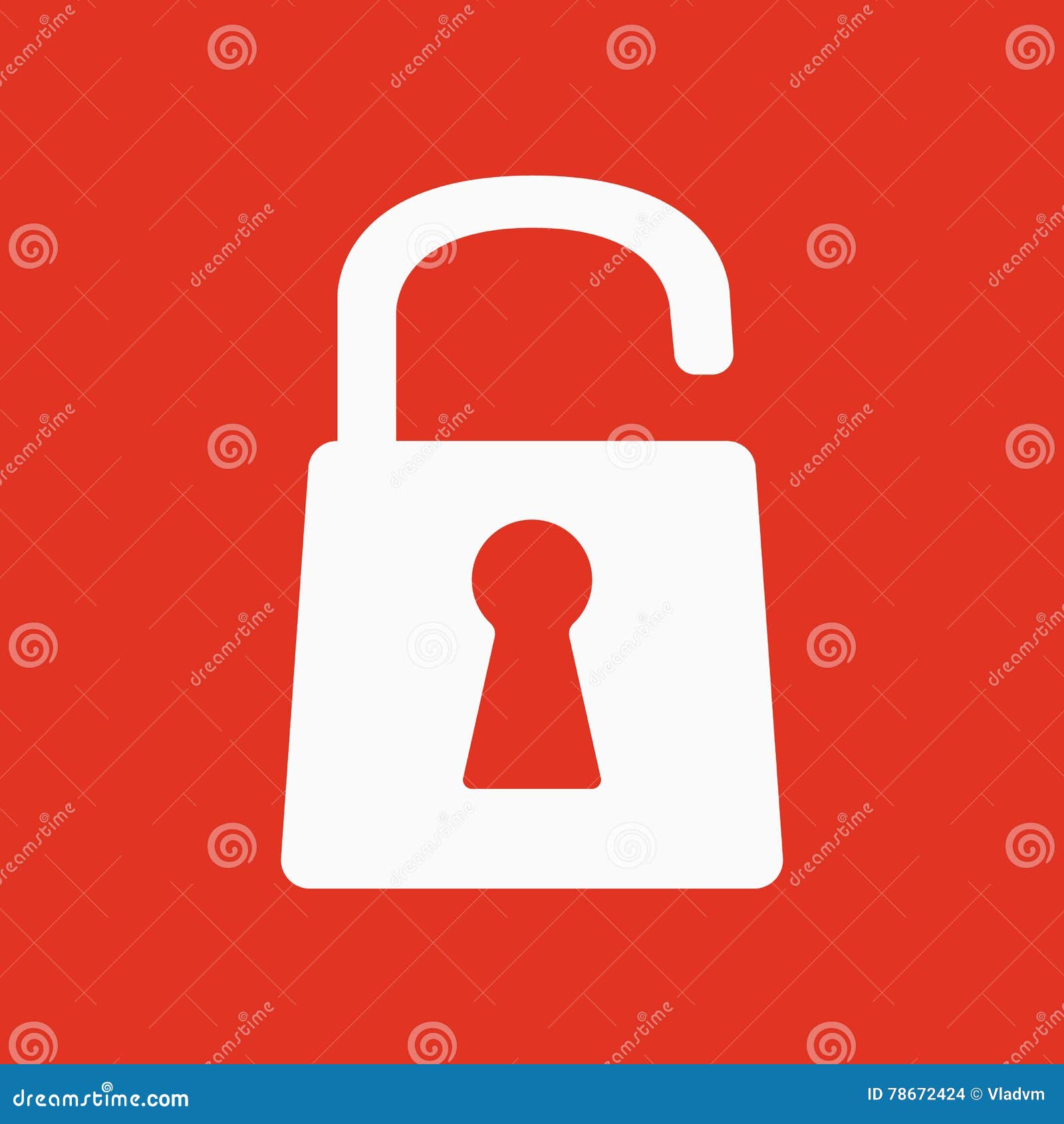 The Open Lock Icon. Lock Symbol Stock Vector - Illustration of internet ...