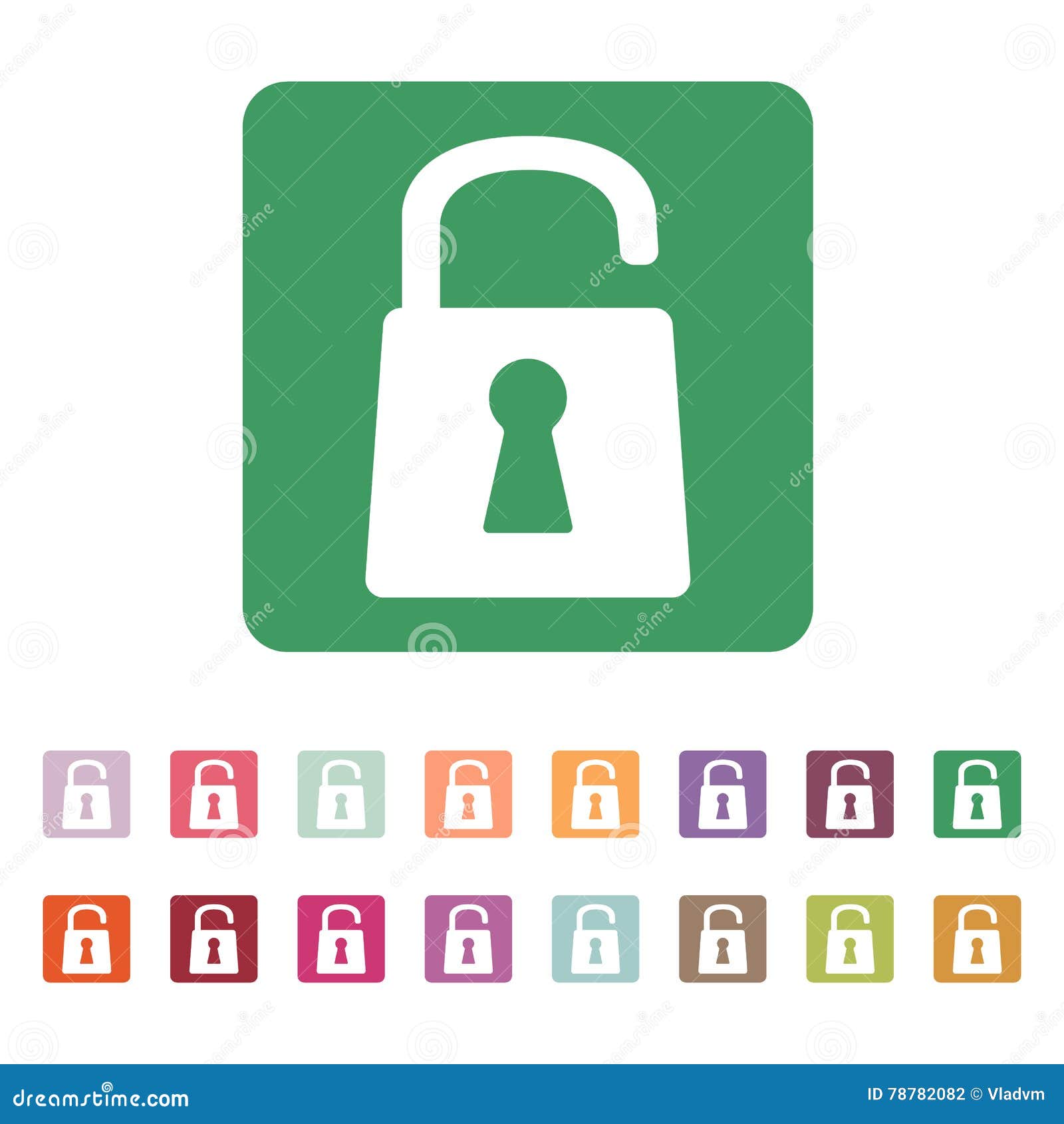 The Open Lock Icon. Lock Symbol Stock Vector - Illustration of ...