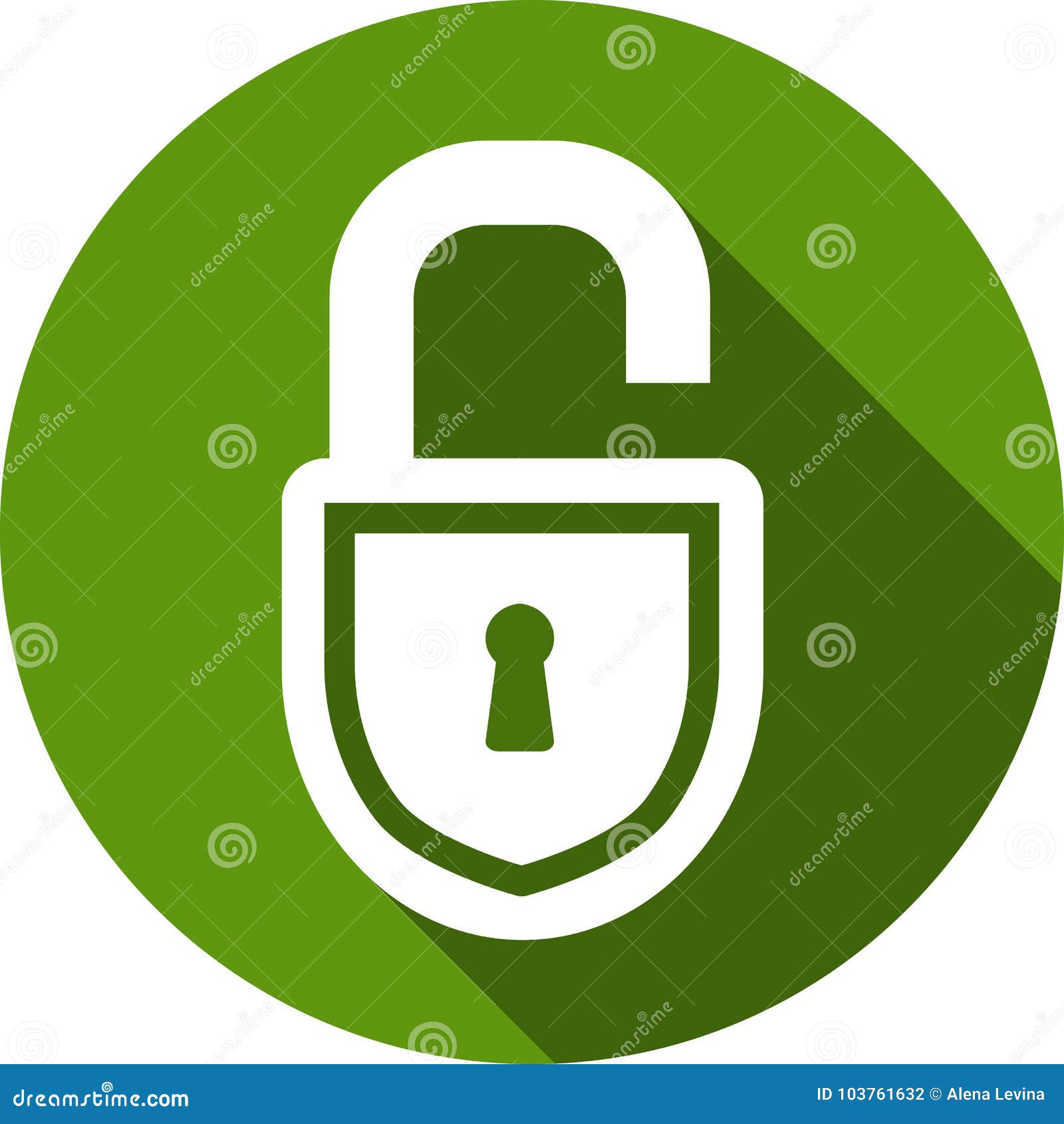 Open lock icon stock vector. Illustration of sign, locker - 103761632