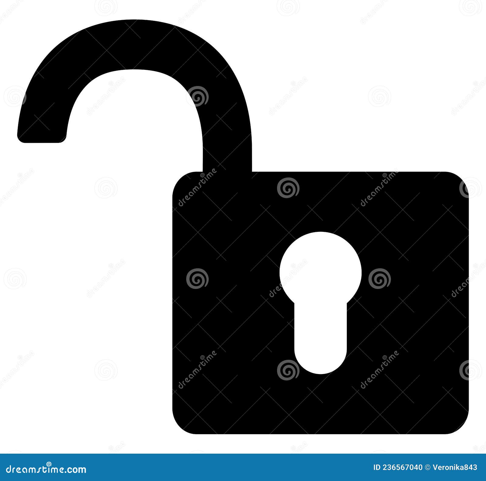Padlock Unlocked Symbol Vector Illustration | CartoonDealer.com #138081556