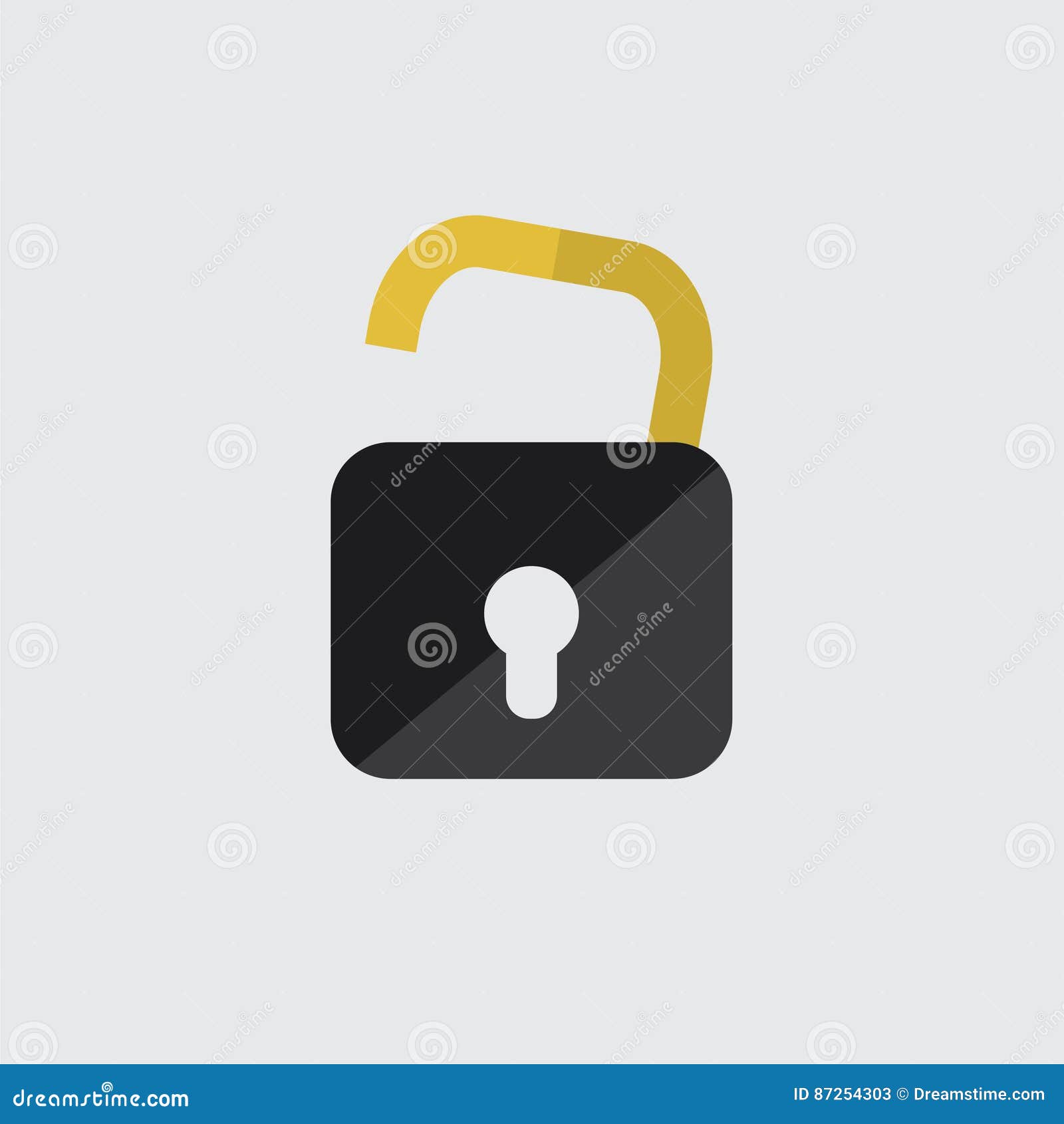 Open the lock icon stock vector. Illustration of design - 87254303