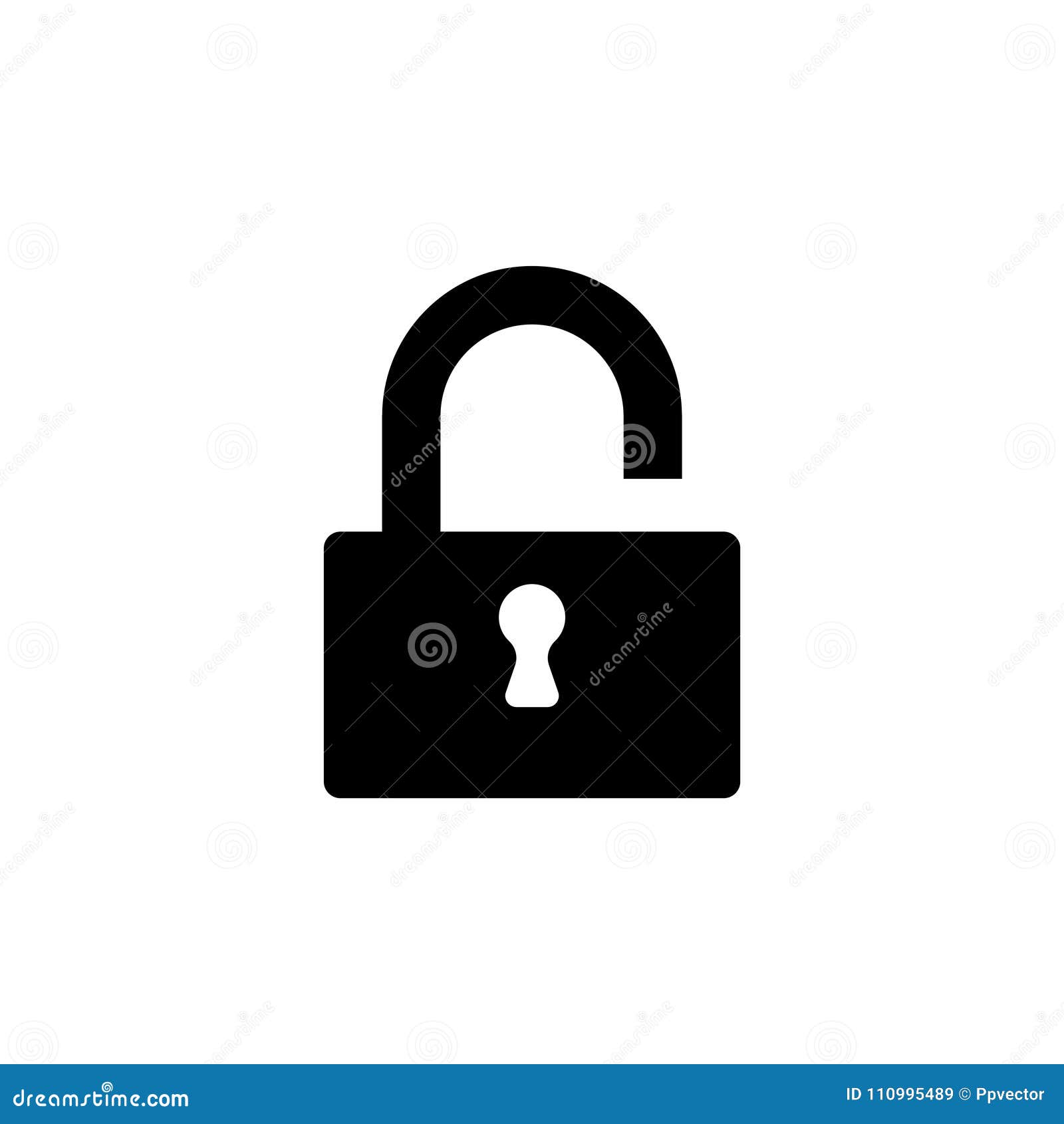 Open lock icon, vector stock vector. Illustration of icon - 110995489