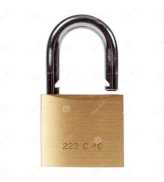 Open lock isolated stock image. Image of fortify, object - 12618919