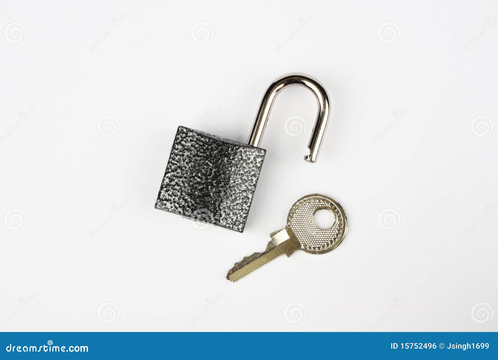 Open Lock with a key stock photo. Image of unlocking - 15752496