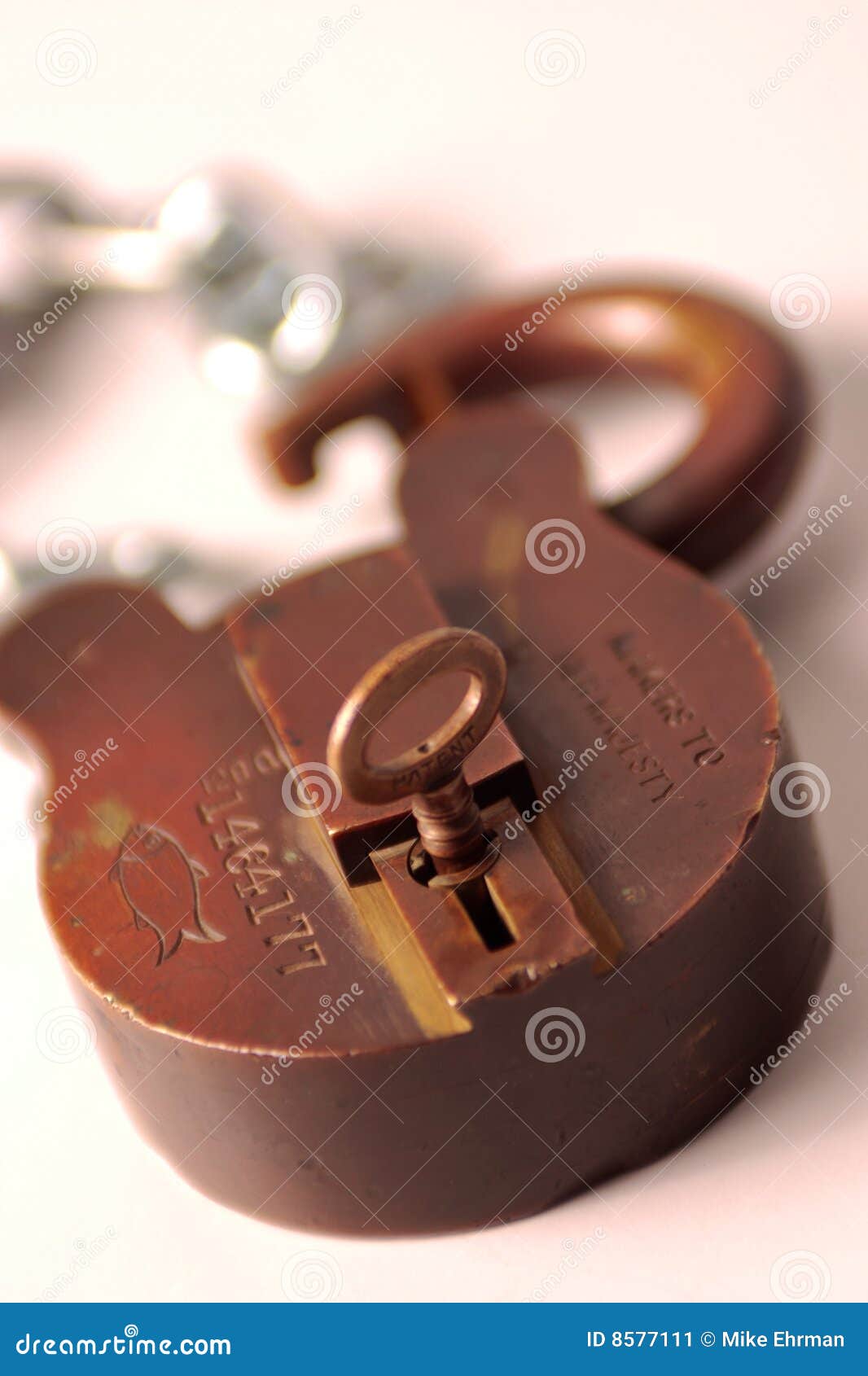 Open lock and key stock image. Image of security, break - 8577111