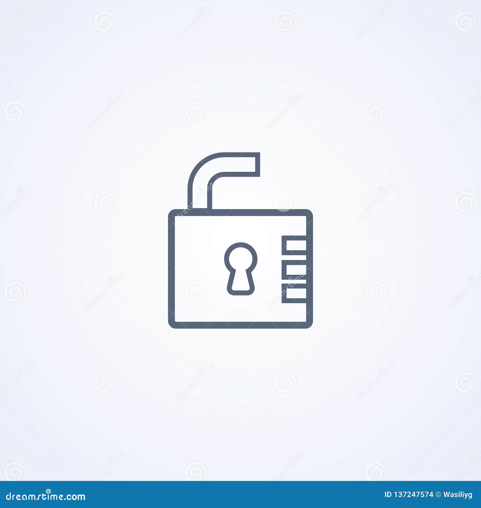 Open Lock, Vector Best Gray Line Icon Stock Vector - Illustration of ...