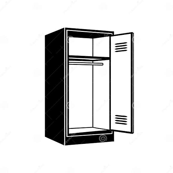 Open Locker Vector Illustration Minimalistic Storage Design Stock ...