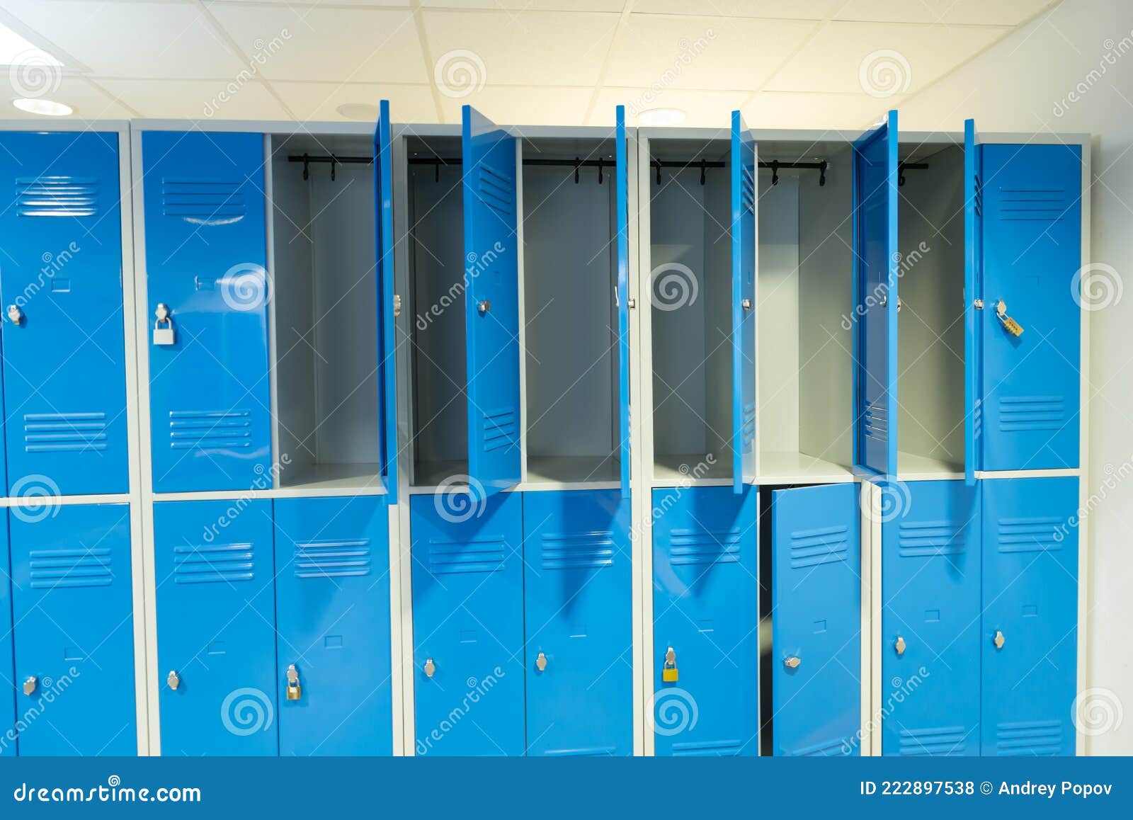 Open Lockers in the Room stock photo. Image of lock - 222897538