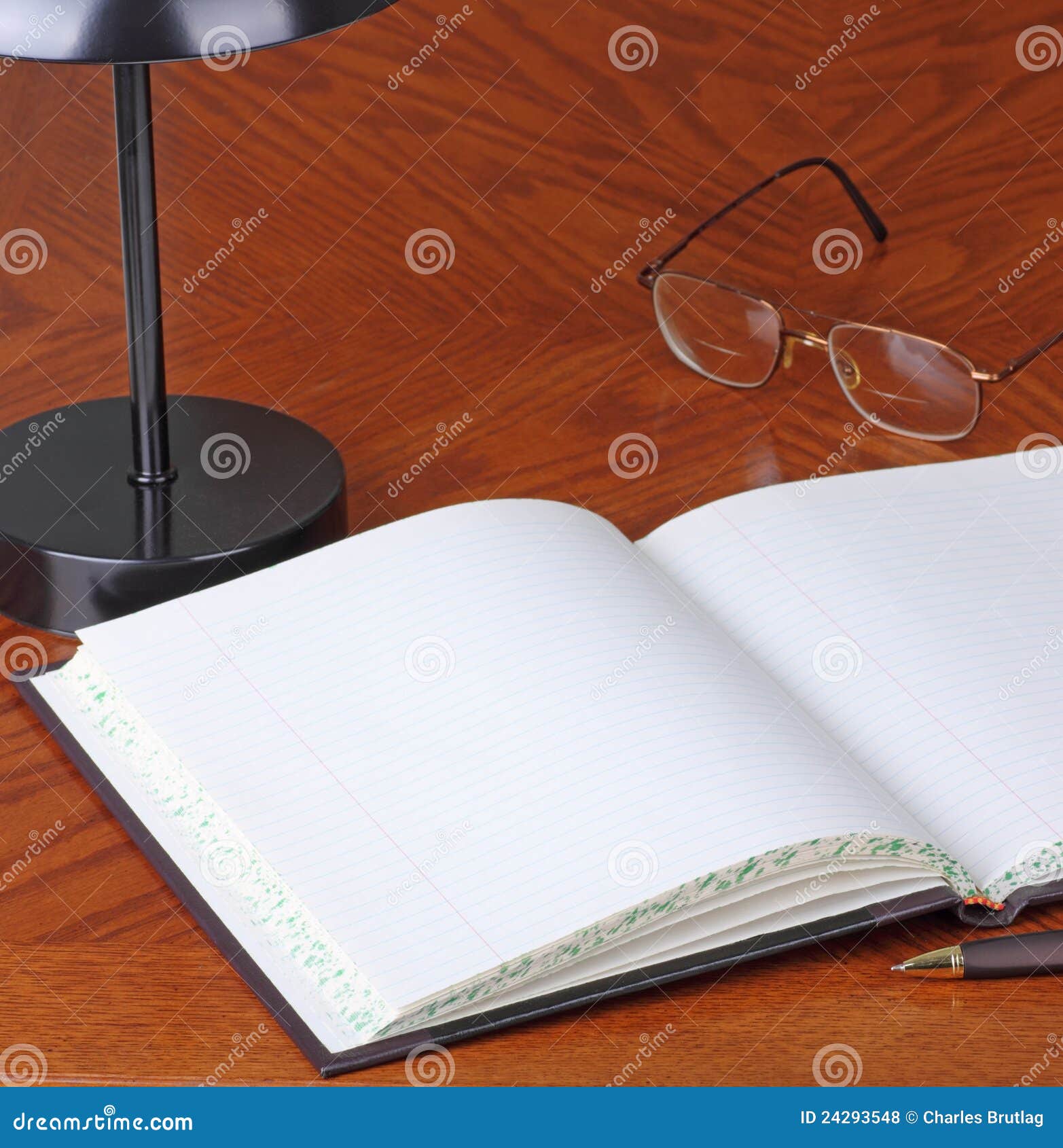 Open Logbook stock photo. Image of lamp, desk, notebook - 24293548